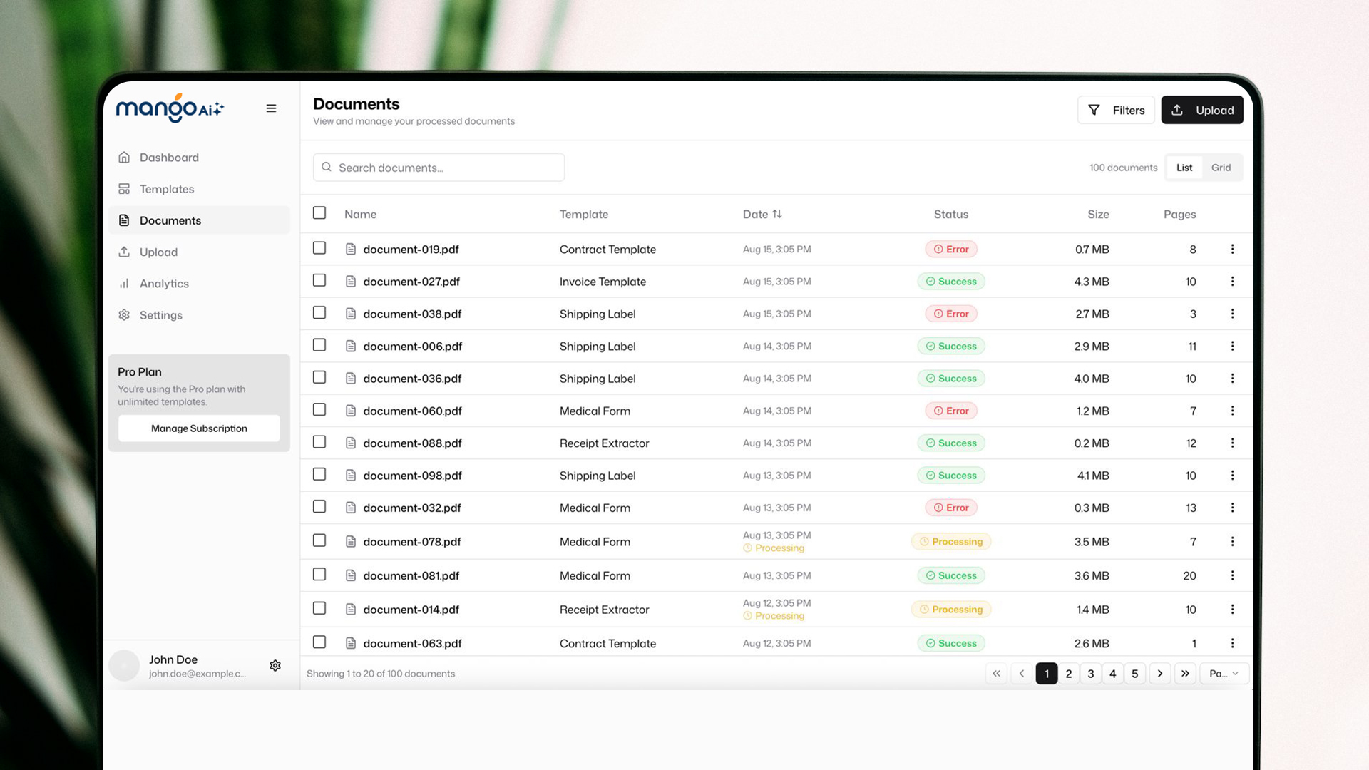 MangoAI - Extract Data from PDFs with AI Precision